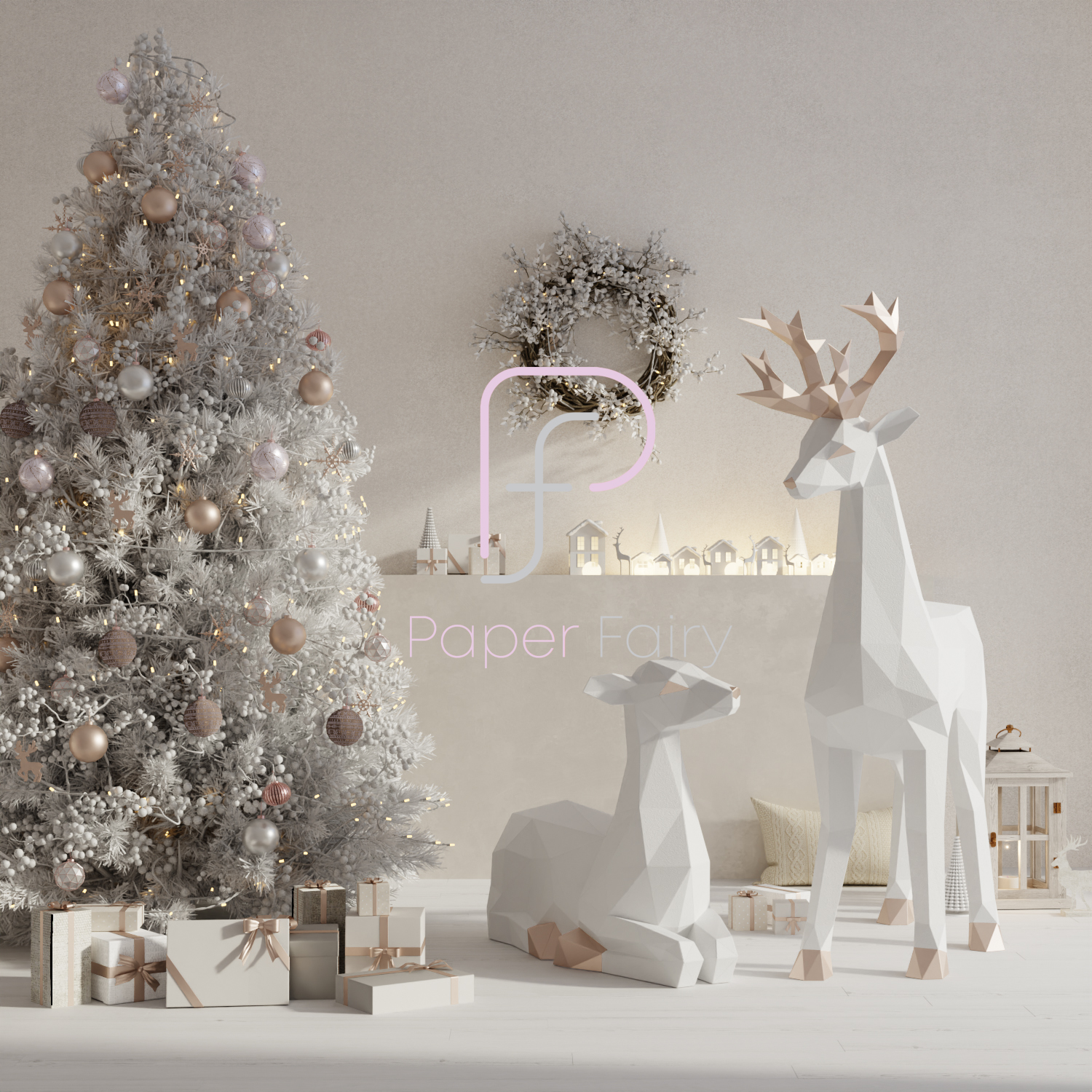 Fawn papercraft template