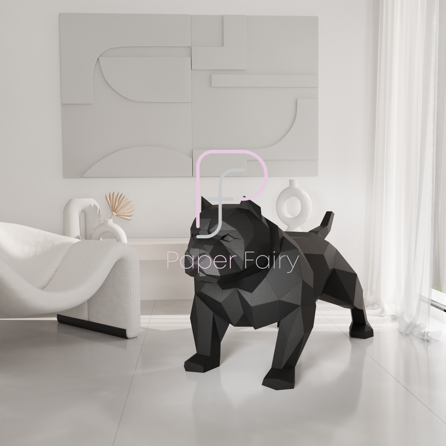 American Bully papercraft template