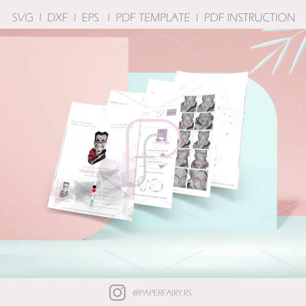 Vampire couple Papercraft Template