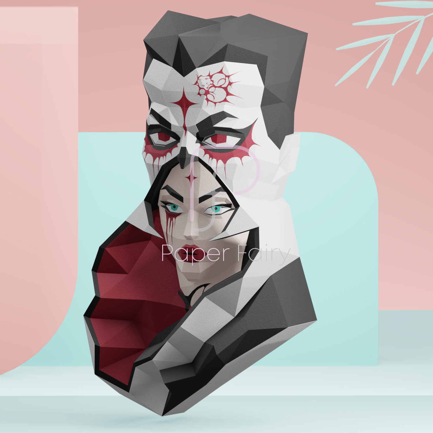 Vampire couple Papercraft Template