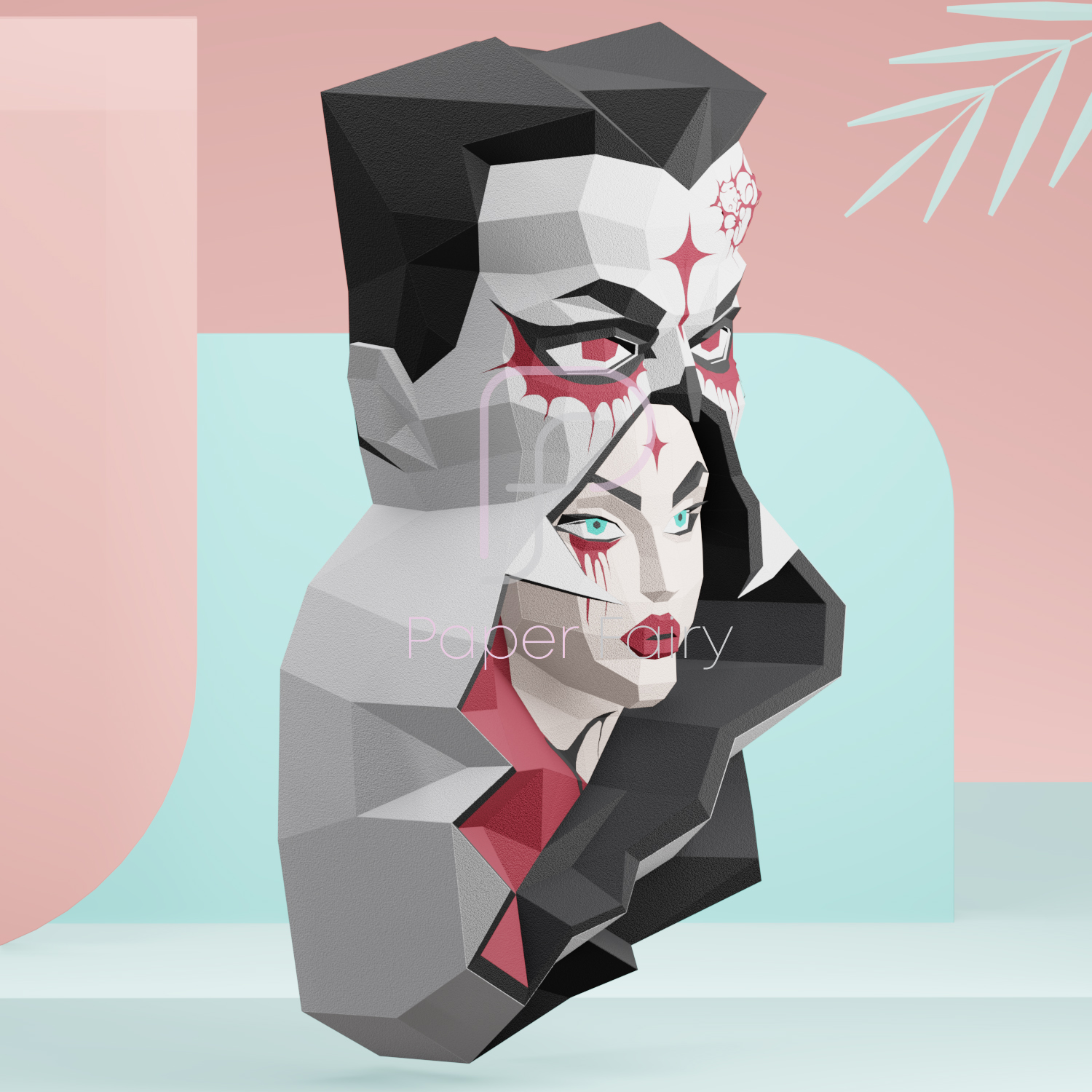 Vampire couple Papercraft Template