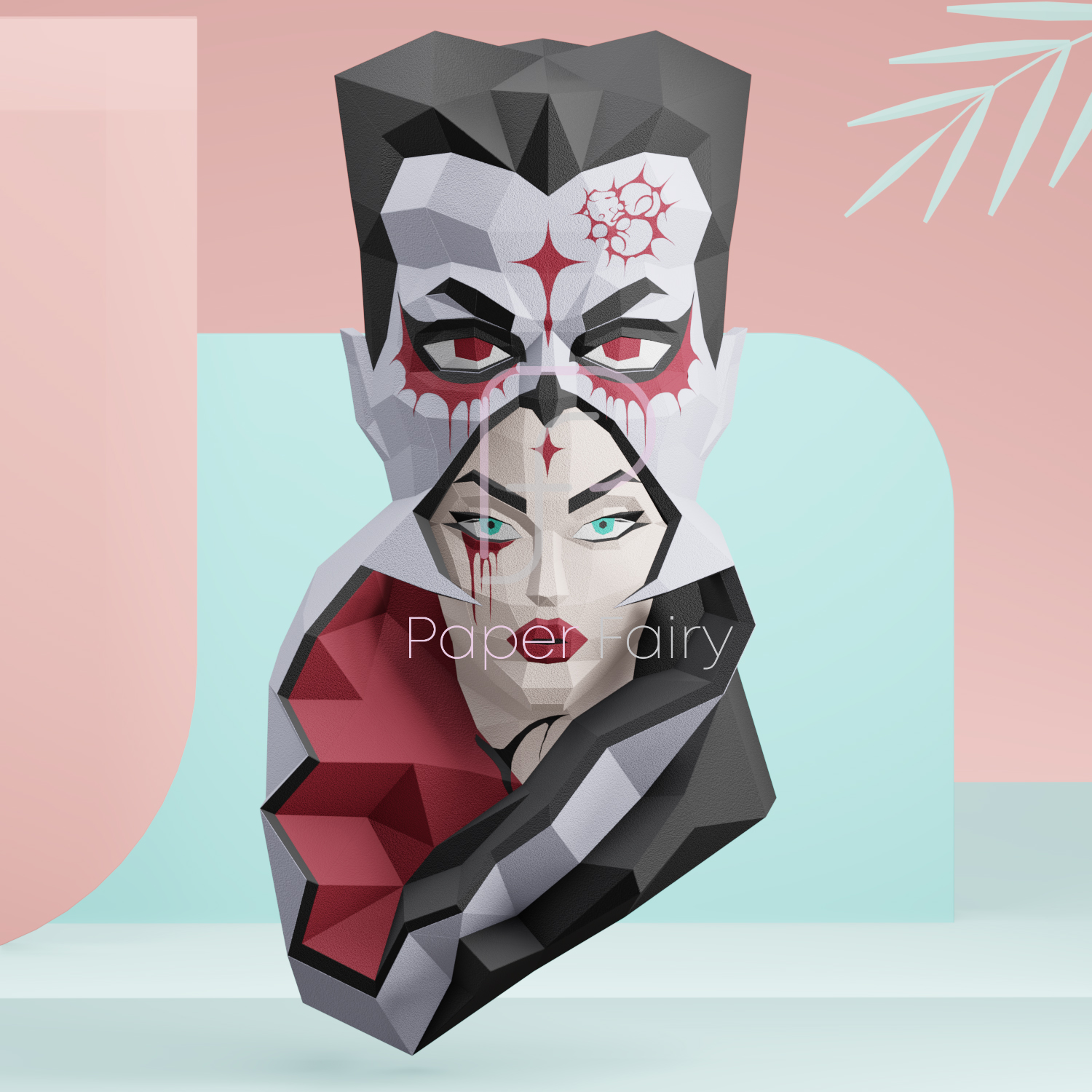 Vampire couple Papercraft Template
