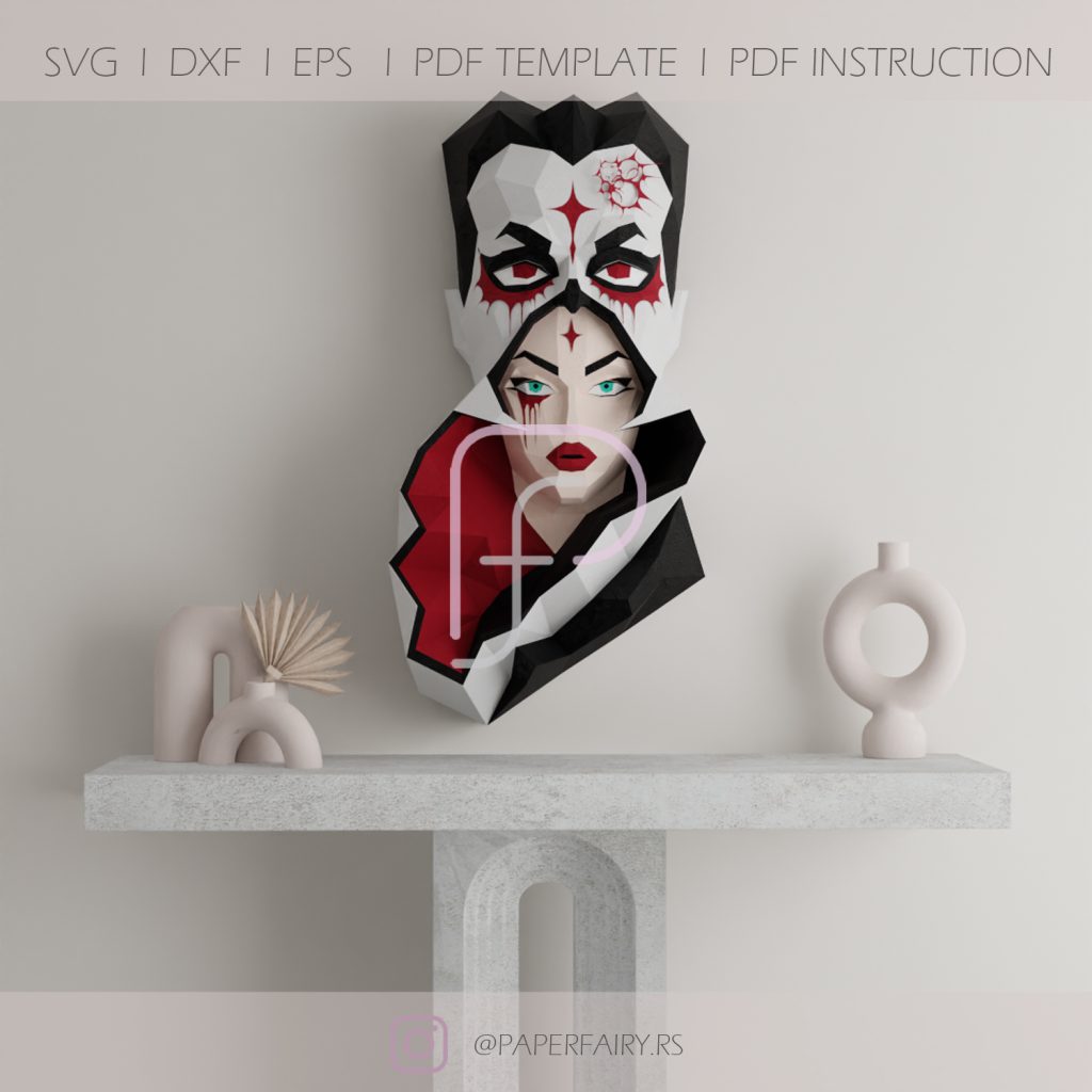Vampire couple Papercraft Template