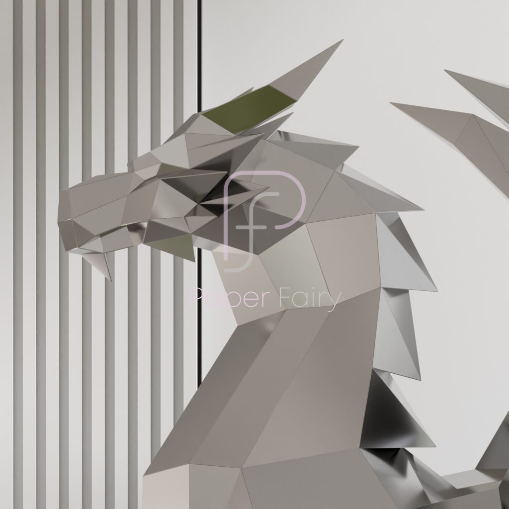 Metal Sitting Dragon Welding Template - Low Poly 3D Design for CNC and ...