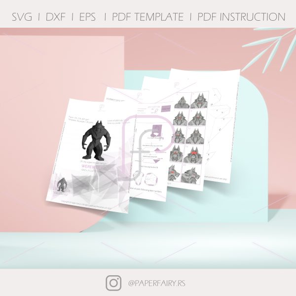 Werewolf Papercraft Template